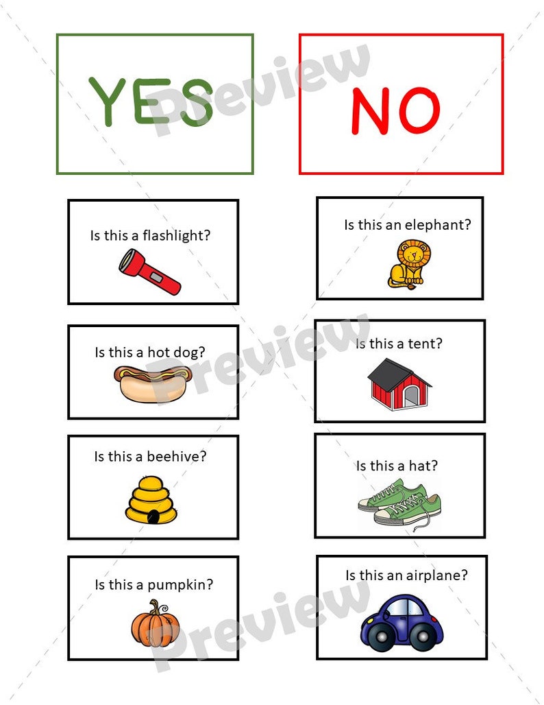 Yes No Questions, Sorting, Speech Therapy, ABA, Functions Task Cards ...