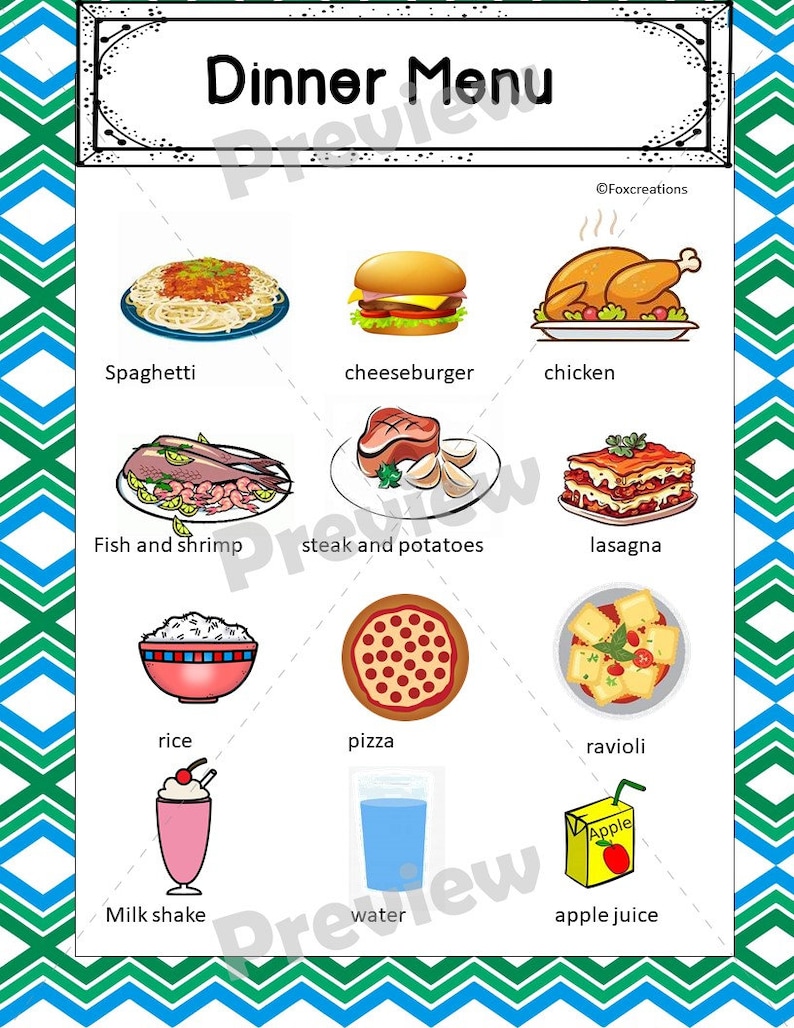 Pretend Play Menus, Restaurant Play, Kids Menu, Pizza Menu, Preschool ...