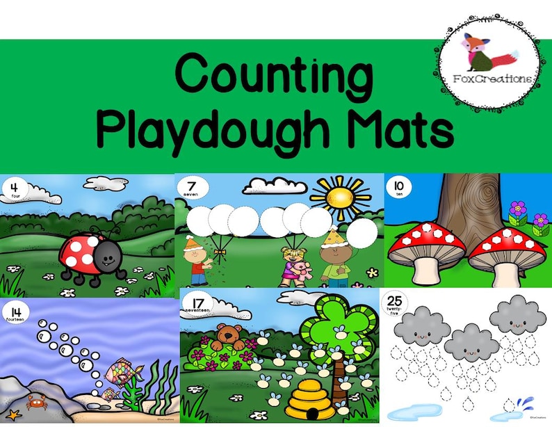 Numbers 1-25 Playdough Mats, Printable Playdough Math Activity ...