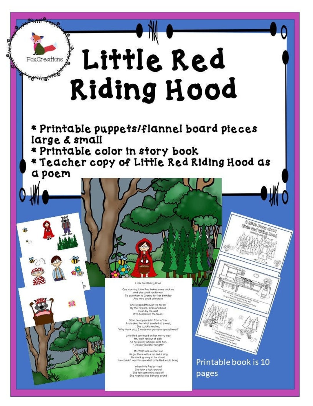 Little Red Riding Hood Printable Flannel/magnet Board Pieces, Printable ...