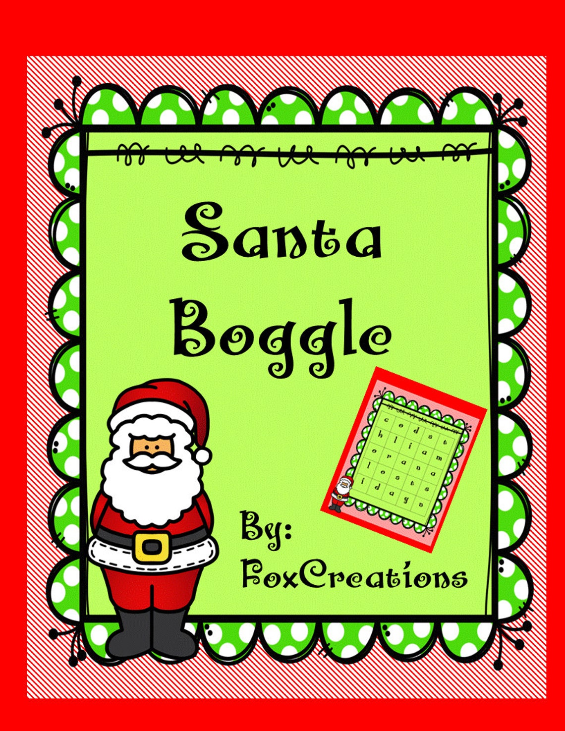 Christmas Boggle~ Holiday Printable Games ~ Work Parties, Classroom ...