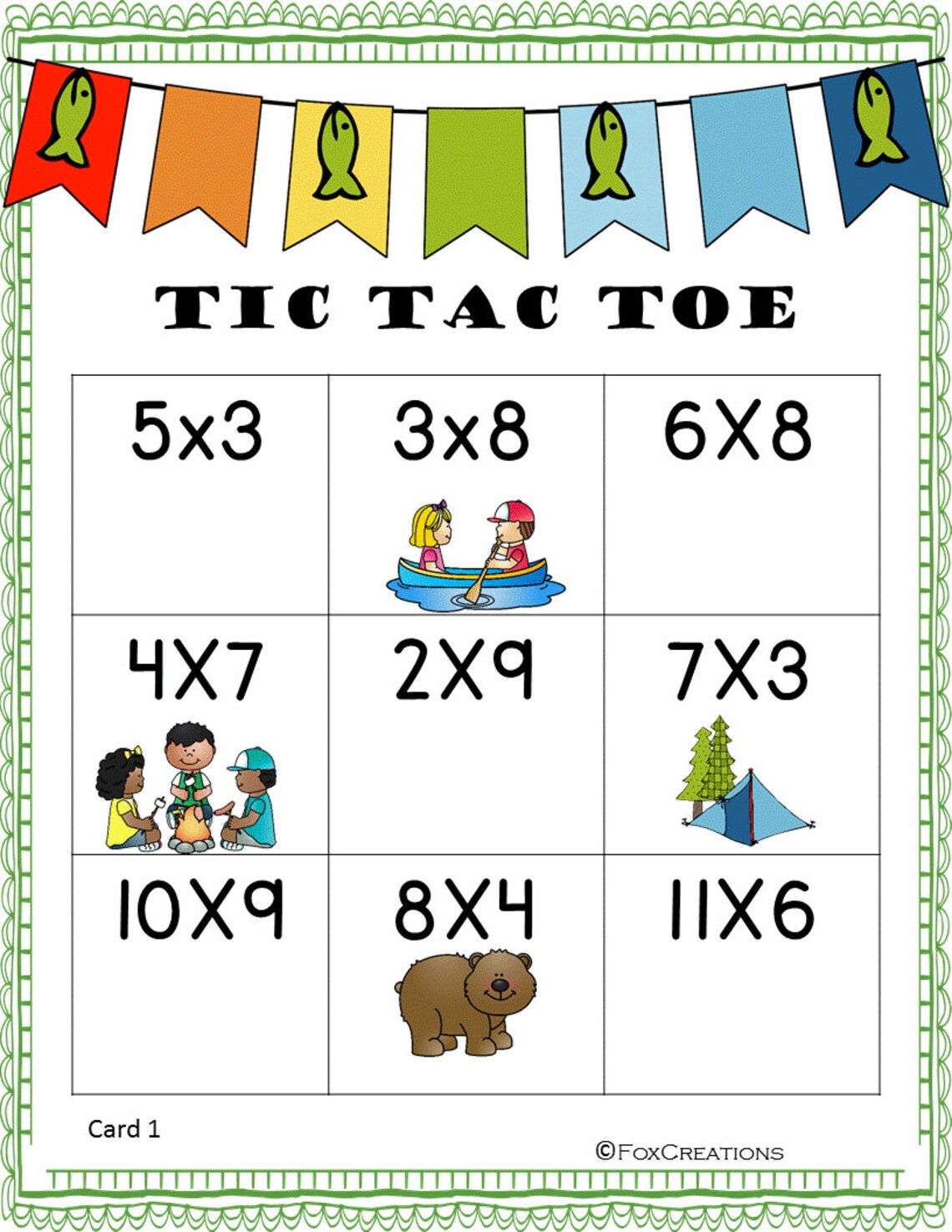Multiplication Fluency Math Center Camping Theme - Etsy
