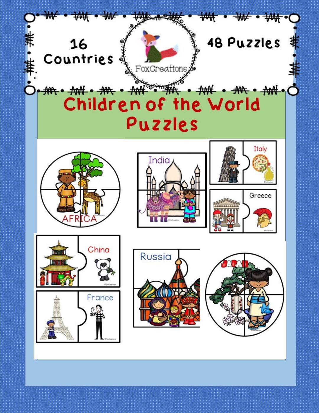 Children Around the World Puzzles/ Printable Puzzles/ Homeschool ...