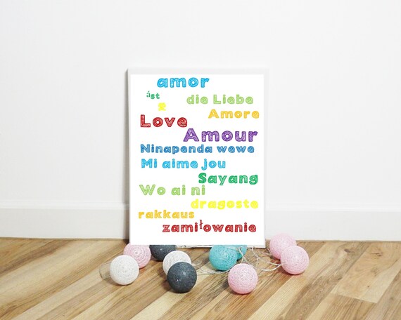 Love language digital print/ printable art/ printable card/ | Etsy