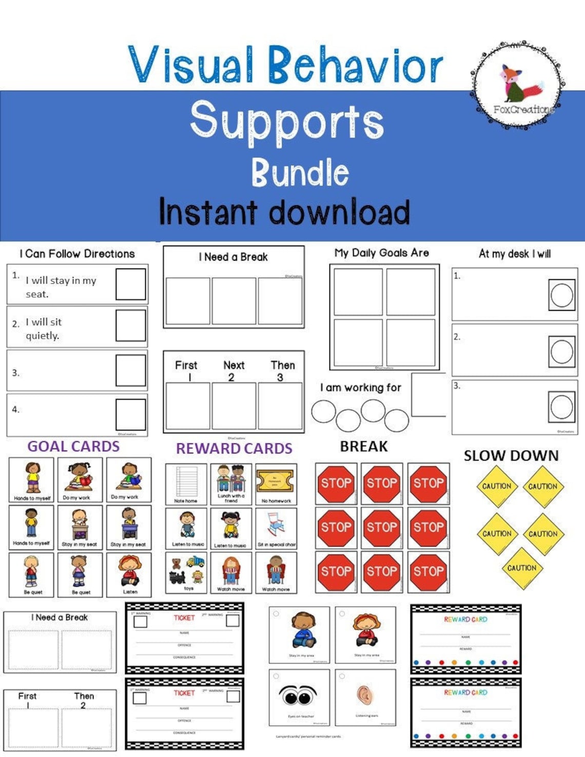 70 Pages of Visual Behavioral Supports/ - Etsy