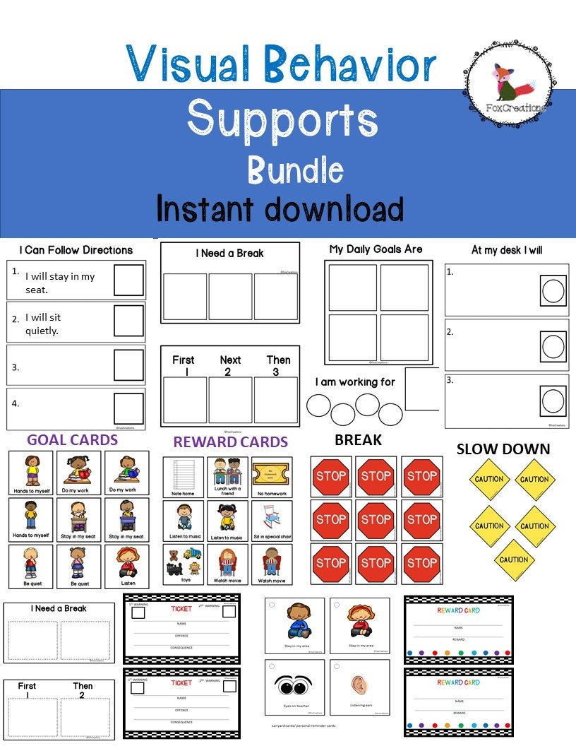 Visual Behavioral Supports/special Education Resource/ Autism/behavior ...