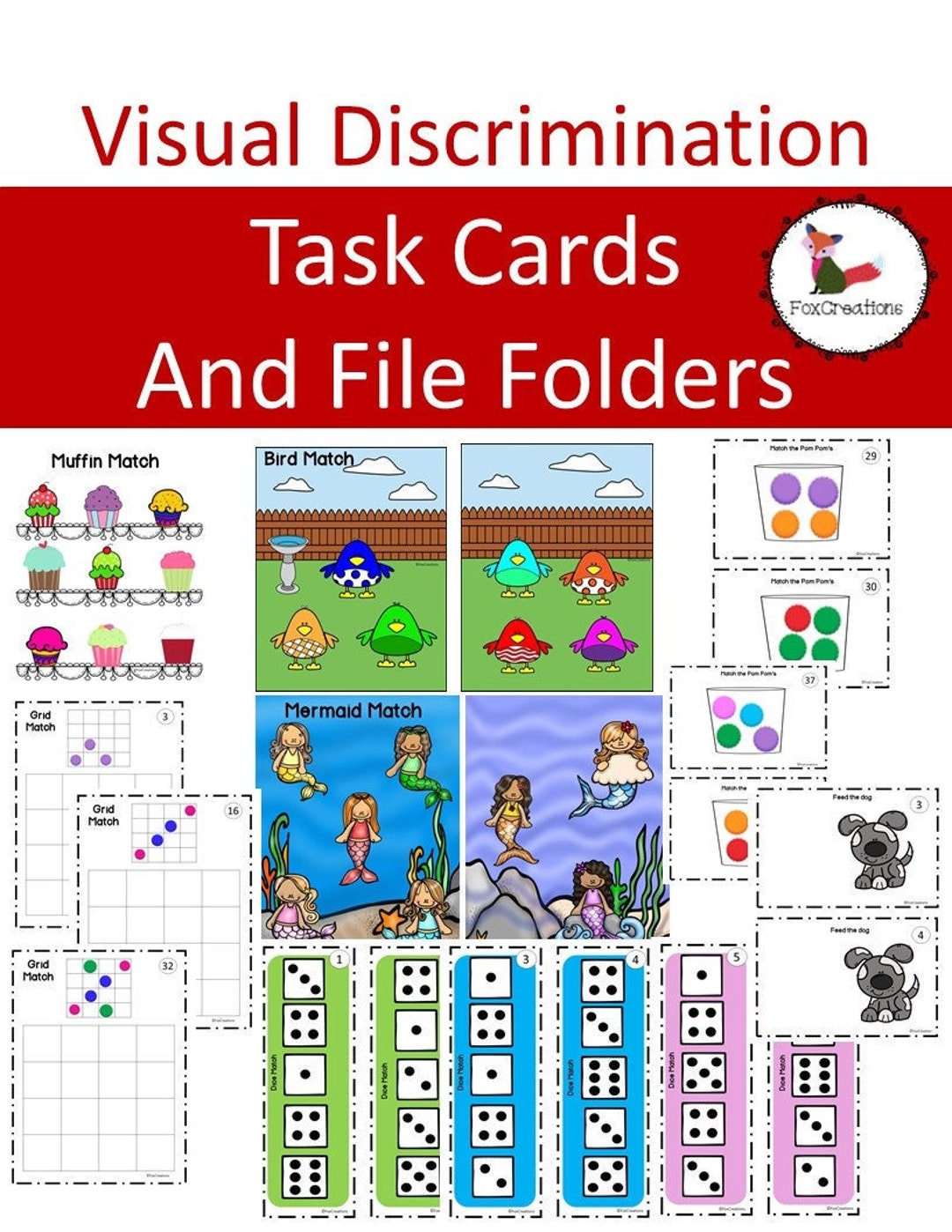 Visual Discrimination Work Stations, Task Cards, Special Education Work ...