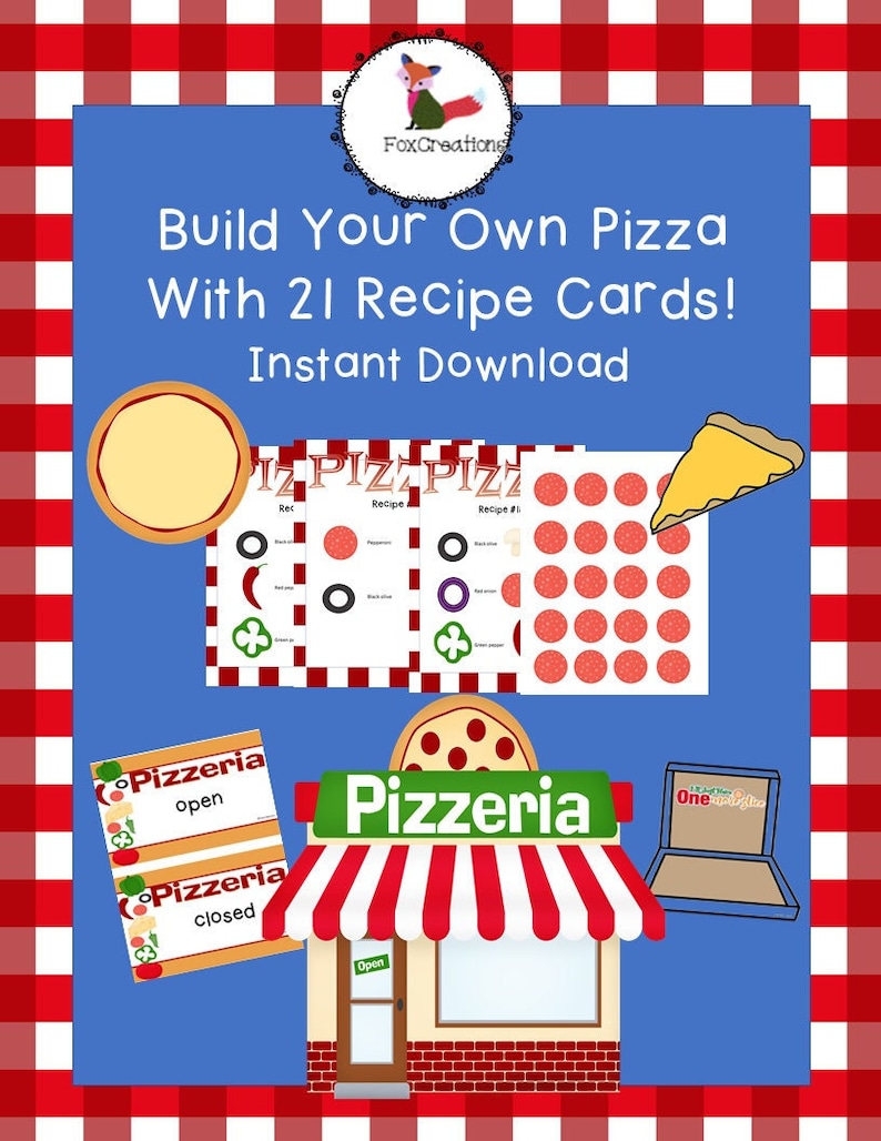 Build Your Own Pizza With Recipe Cards, Pretend Play, Dramatic Play ...