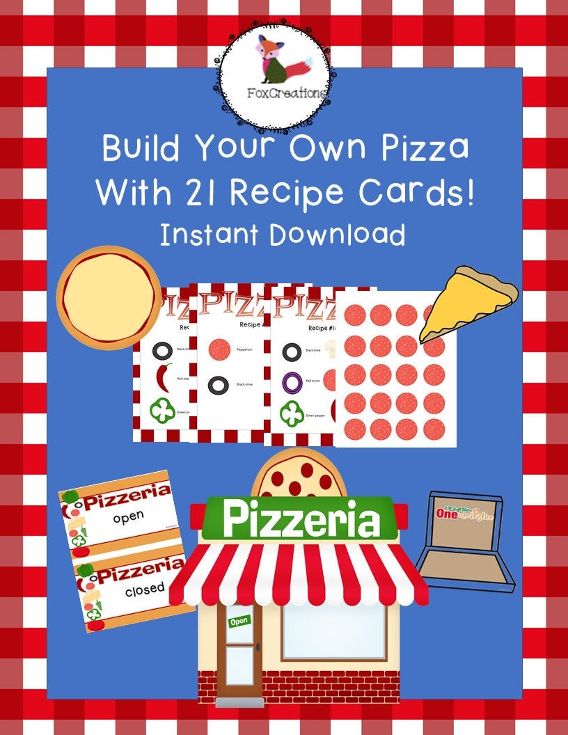 Build Your Own Pizza With Recipe Cards, Pretend Play, Dramatic Play ...