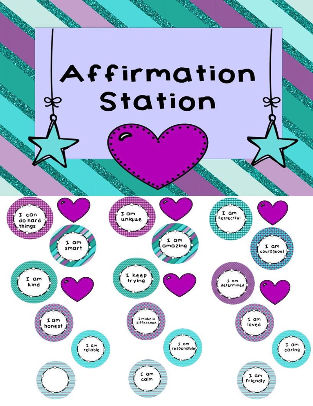Affirmation Station, Positive Classroom Management, SEL - Etsy
