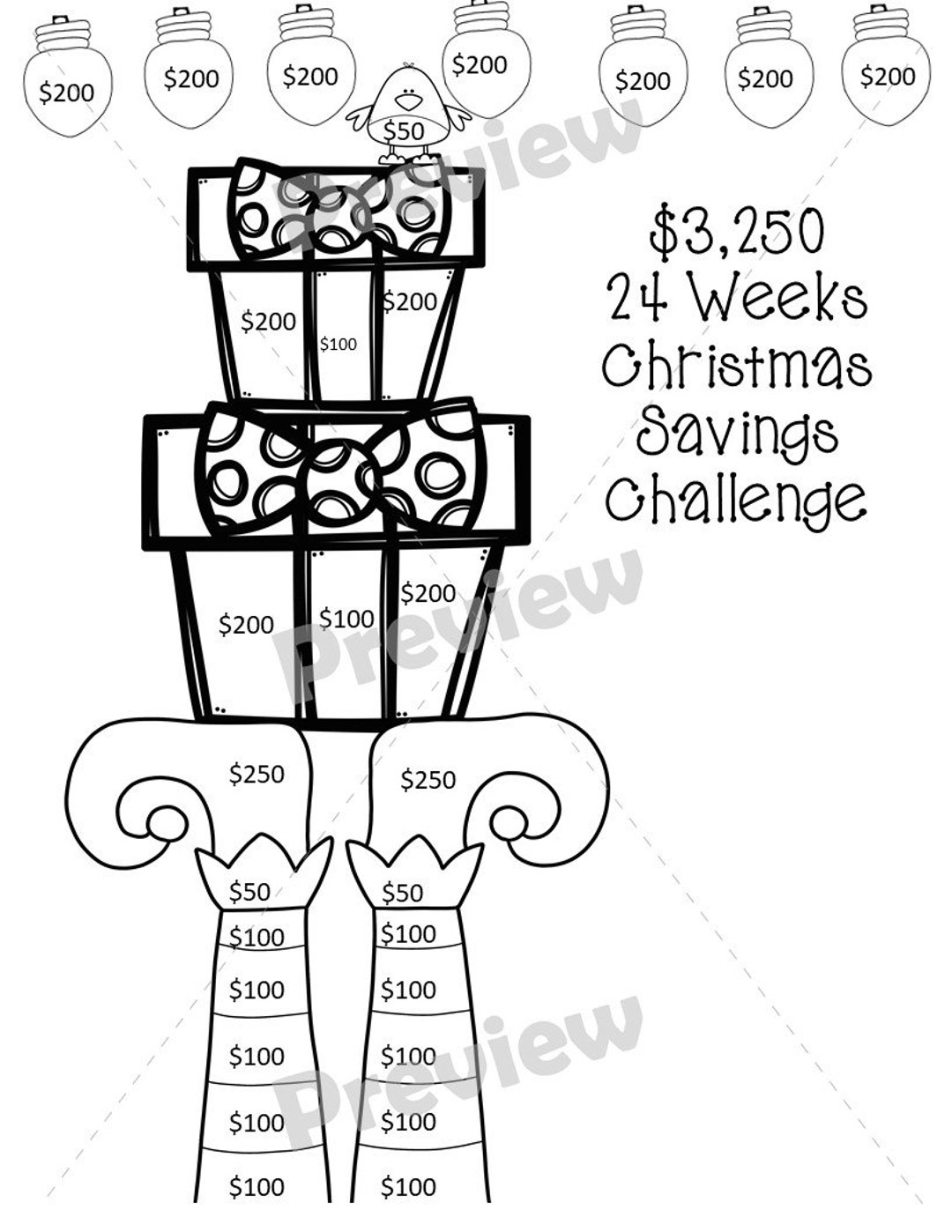 Christmas Savings Challenge/ Money Tracker/ - Etsy