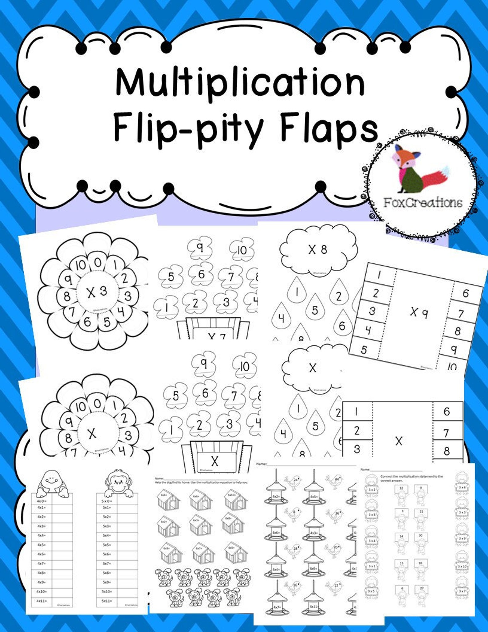 Multiplication Flaps, Interactive Notebook, Hands on Math, Montessori ...