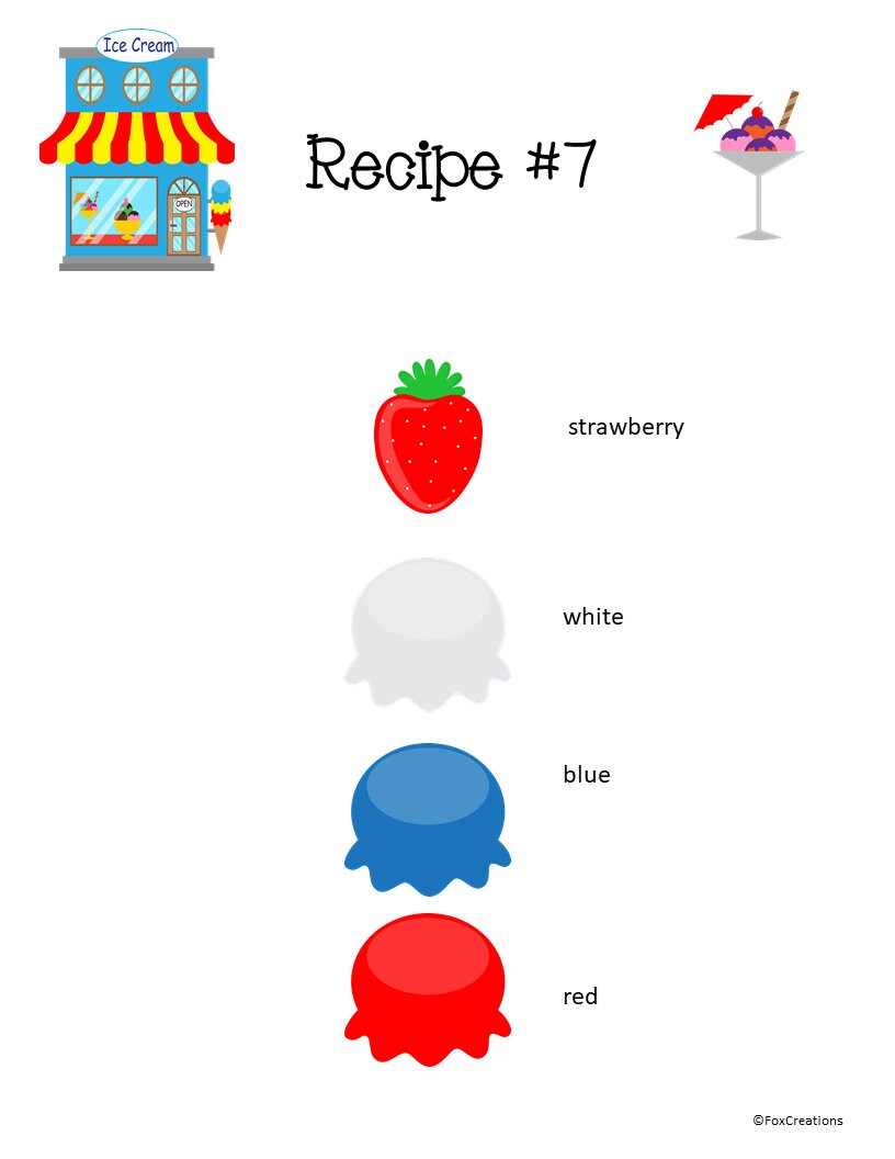 Digital Build Your Own Ice Cream From a Recipe, Dramatic Play, Pretend ...
