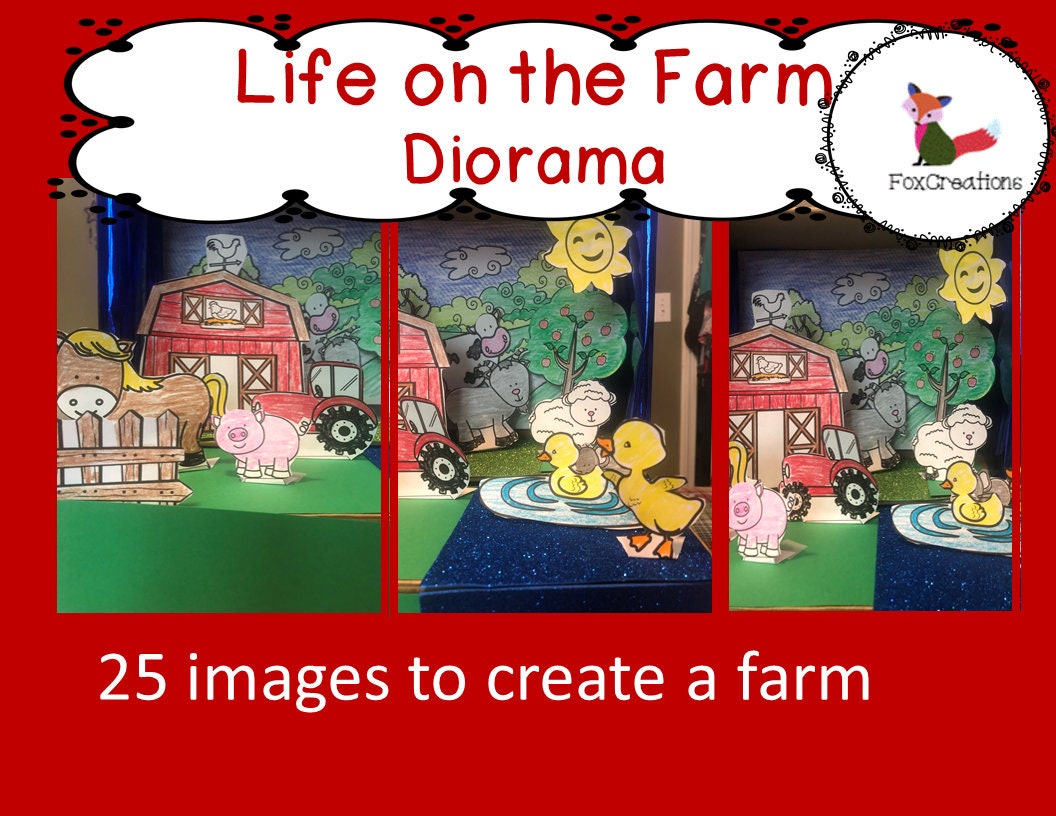 Life on a Farm Diorama Craft, Shoe Box Craft, Life on the Farm Craft ...