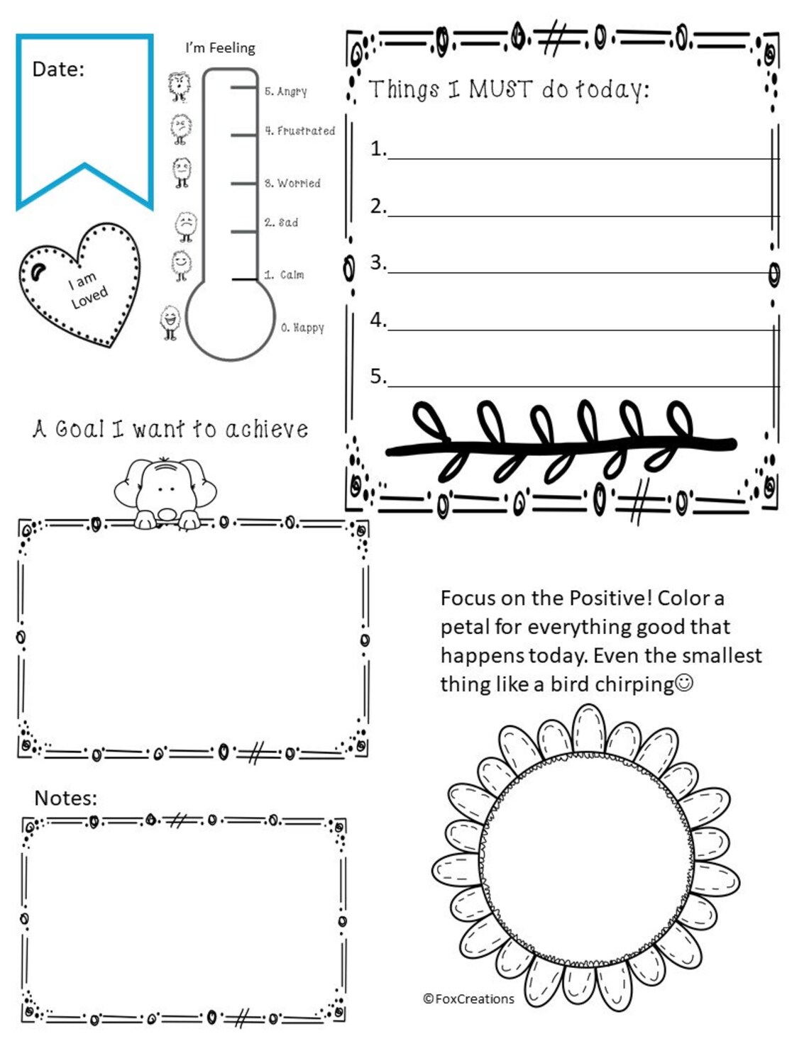 Kids Emotional Tracker Journal Planner ADHD Symptom - Etsy
