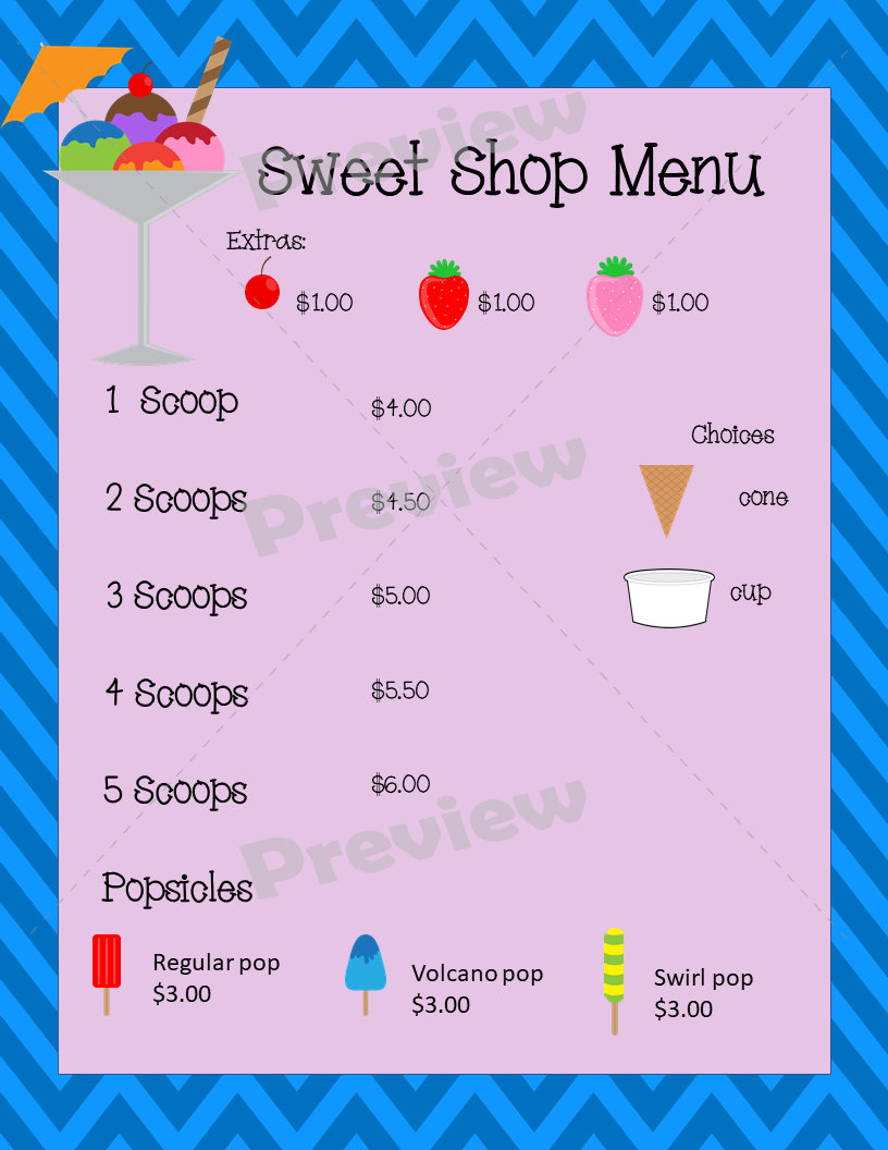 Digital Build Your Own Ice Cream From a Recipe, Dramatic Play, Pretend ...