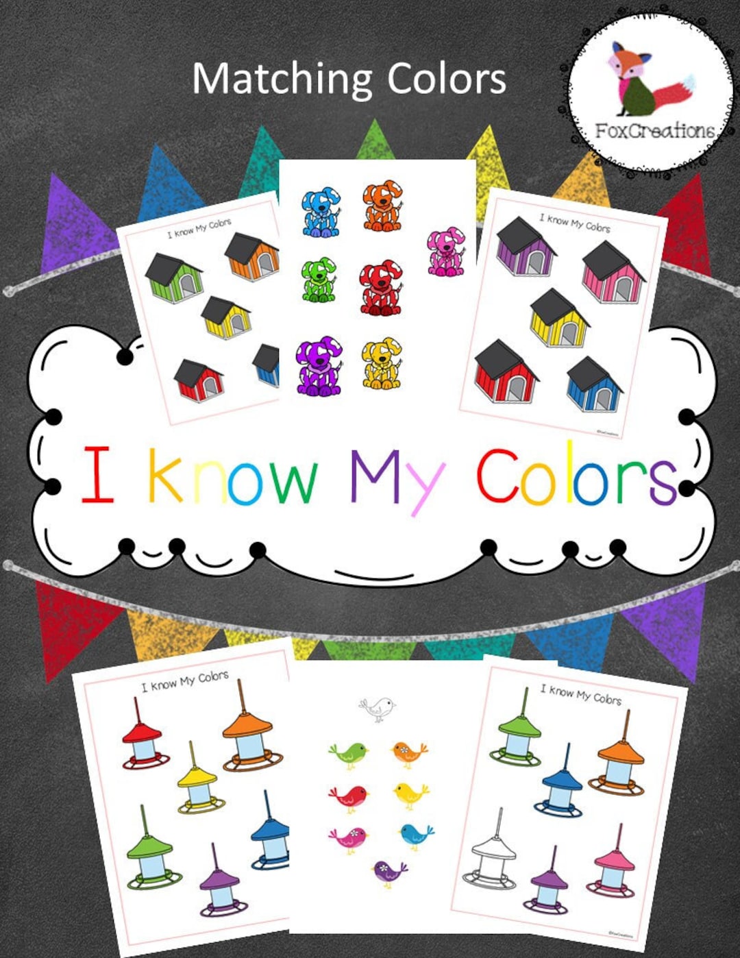 Color Matching Preschool Printable Game/ File Folder - Etsy