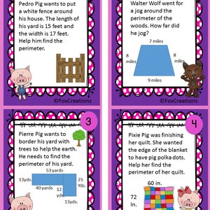 Area and Perimeter Workout Problem Solving Task Cards - Etsy