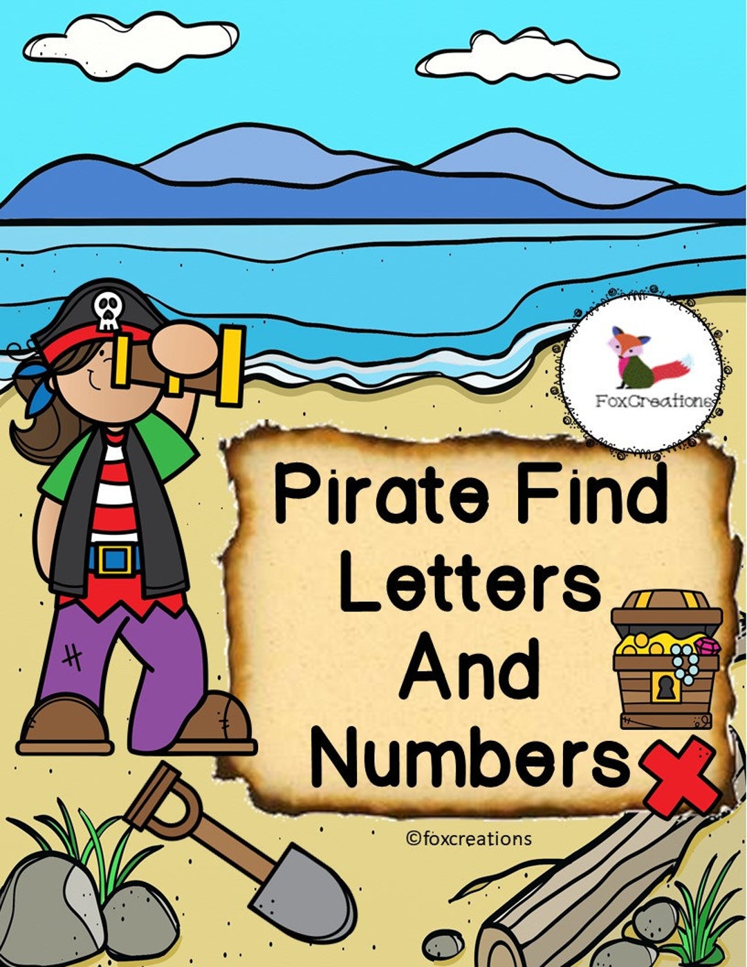 Preschool Letter and Number Match Center Game, Pirate Theme Letter and ...