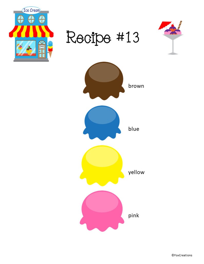 Digital Build Your Own Ice Cream From a Recipe, Dramatic Play, Pretend ...