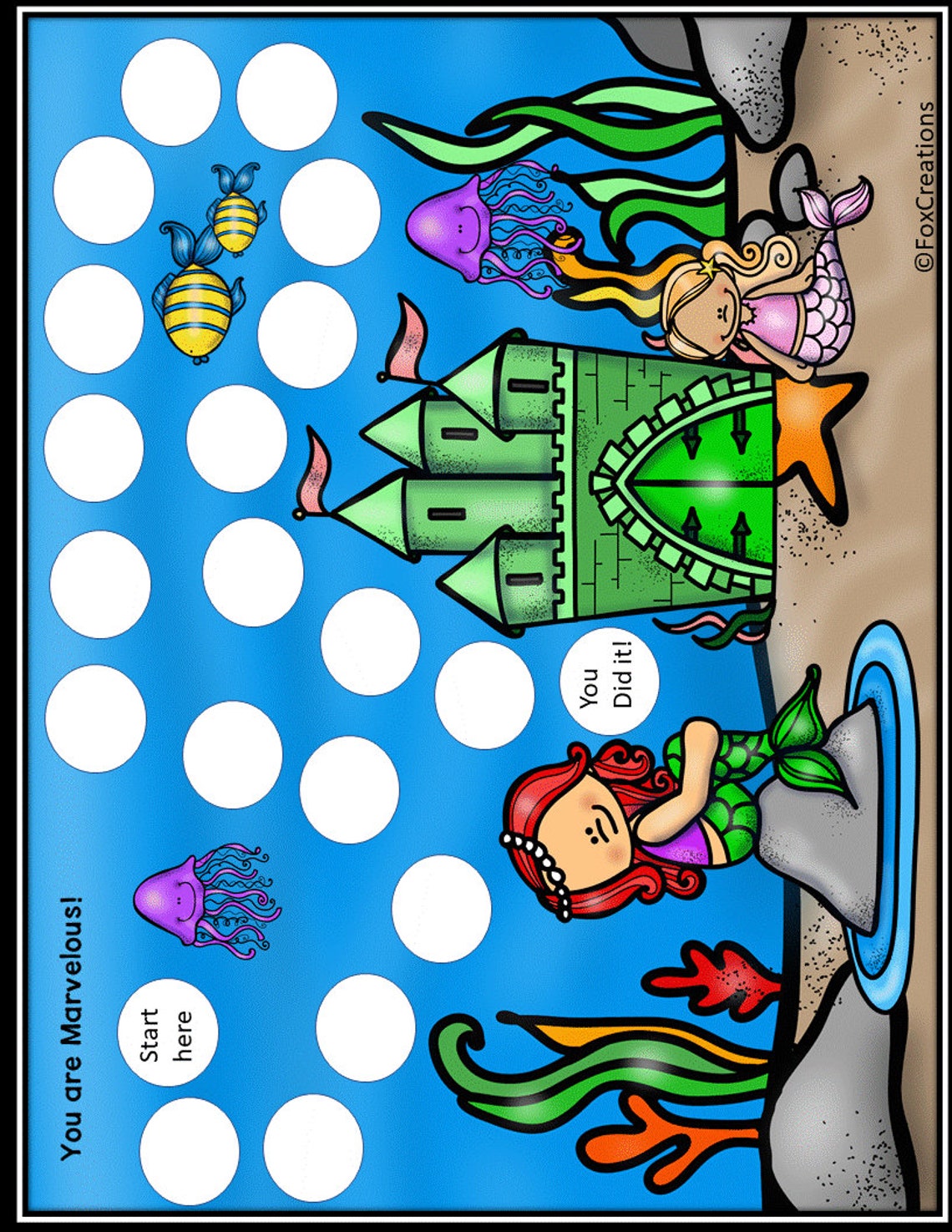 Mermaid Behavior Chart Printable - Etsy