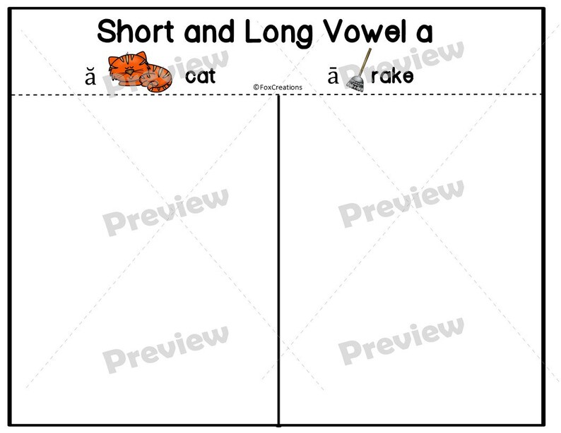 Long and Short Vowel A Sorts/ Phonics Activity/ Early Literacy Center ...