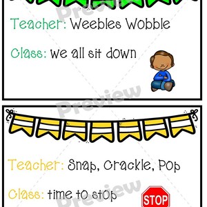 Call and Response Cards Classroom Expectations Classroom Participation ...