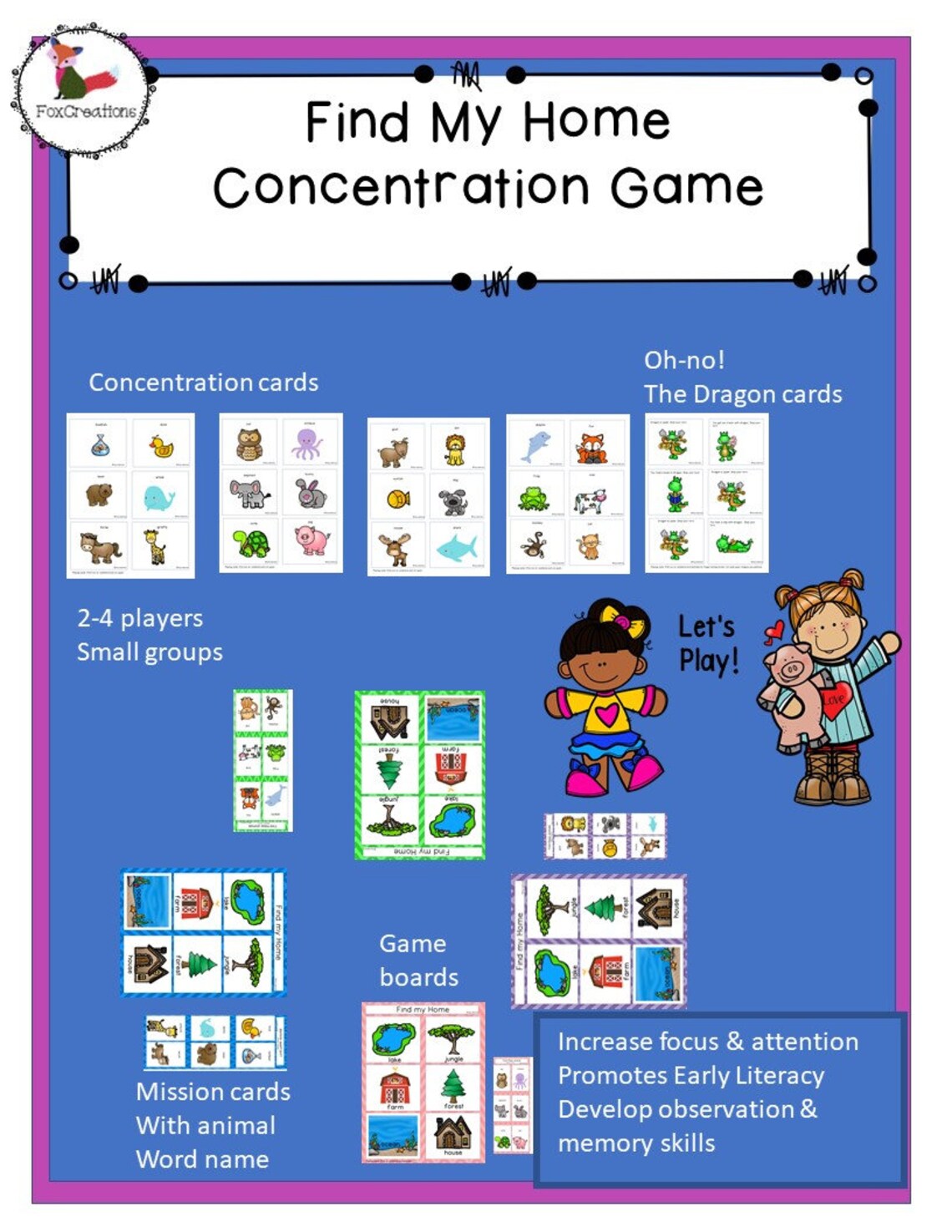 Find My Home Animal Habitat Concentration Game/ Literacy Center ...