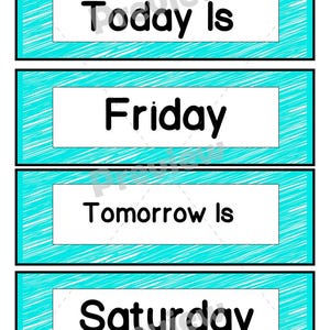 Days of the Week Printable Months of the Year Educational Label Cards ...