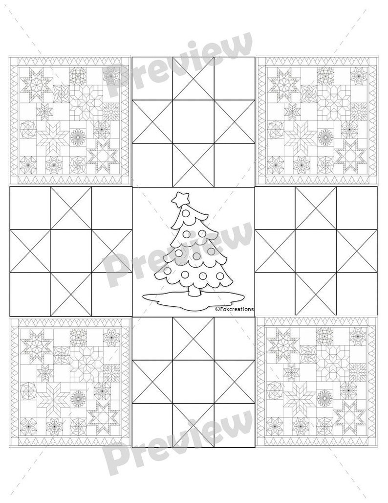 QUILT LOVERS COLORING / Adult Coloring Pages/ 31 Quilt Designs to Color ...