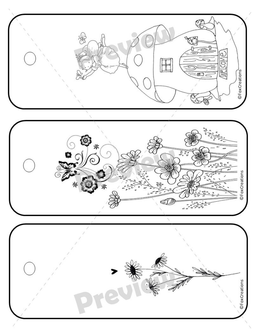 Adorable Simple Bookmarks/ Printable Bookmarks/bookmark Favors/ Instant ...