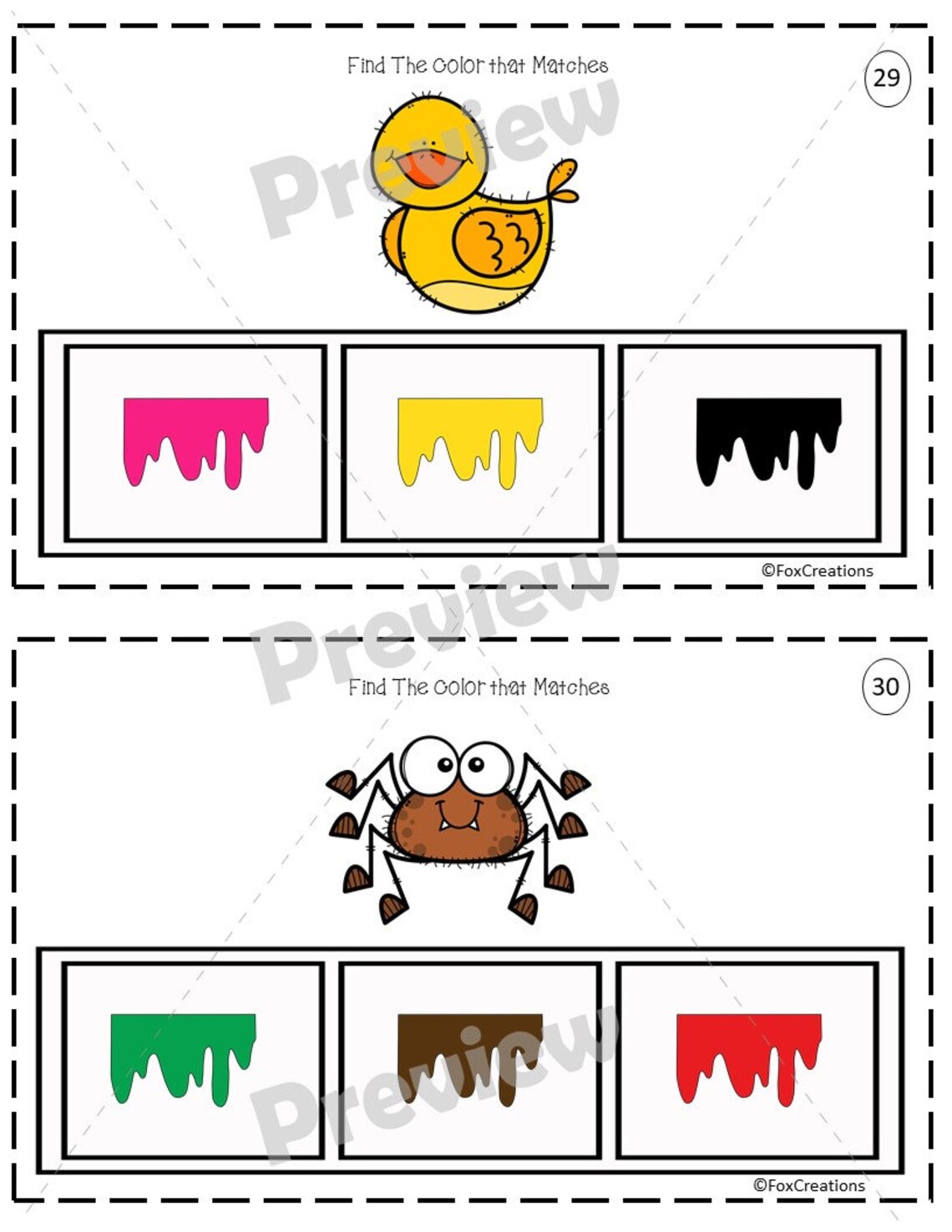 Color Matching File Folders, Task Cards, Preschool Centers, Special ...