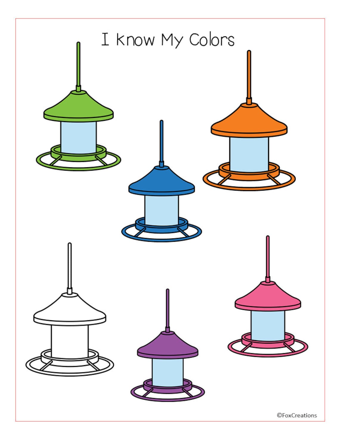 Color Matching Preschool Printable Game/ File Folder | Etsy