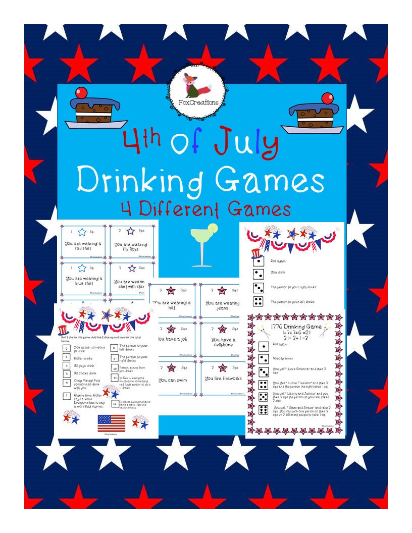 Drinking Games 4th of July/adult Party Games/instant Download Drinking ...