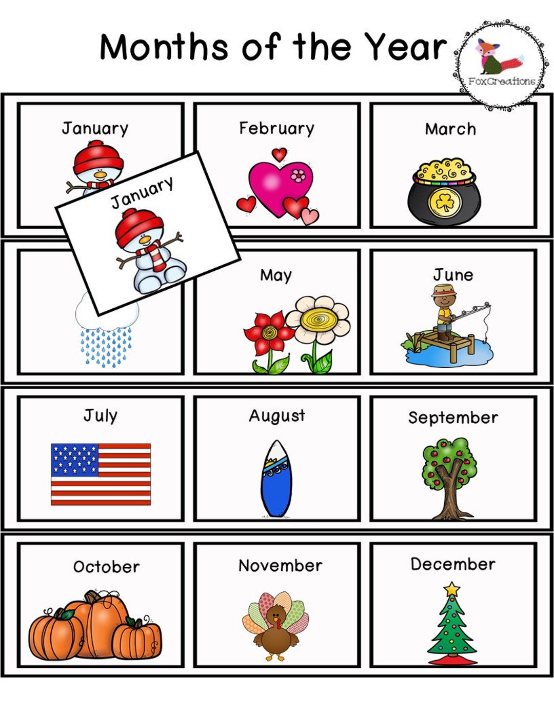Months of the Year Matching Activity - Etsy