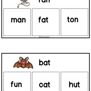 Rhyming Clip It Cards/ Early Childhood Skills/ Early Reading Skills ...