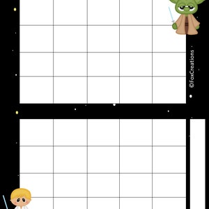 Star Wars Theme Incentive And/or Behavior/ Chore Charts 6 Different ...