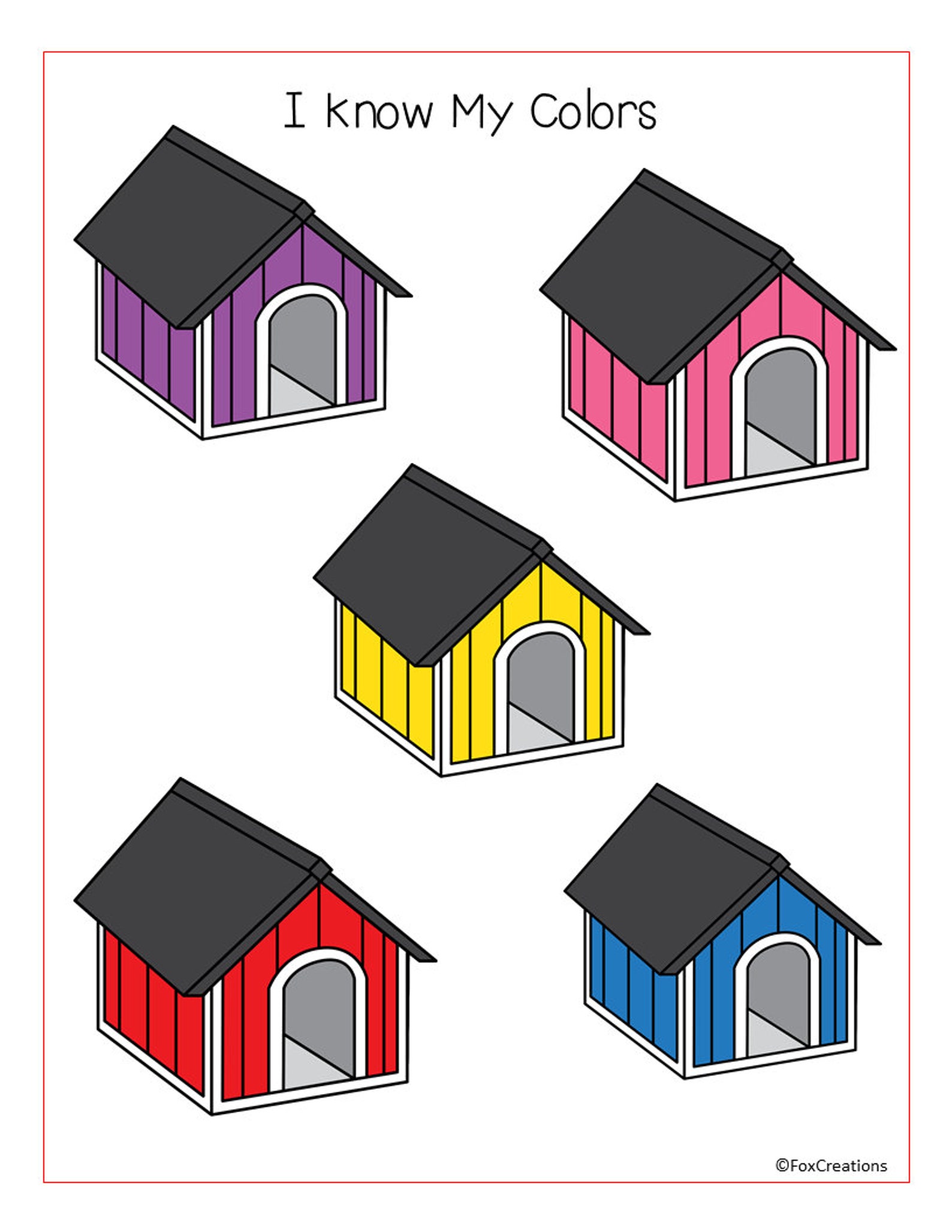 Color Matching Preschool Printable Game/ File Folder - Etsy
