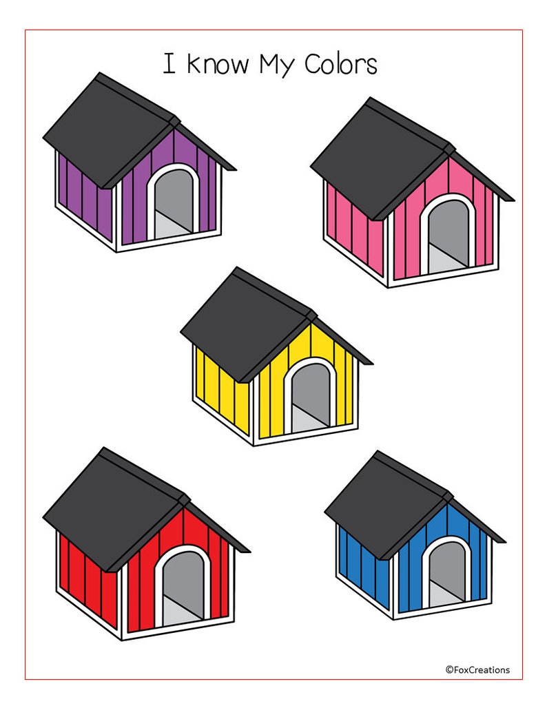 Color Matching Preschool Printable Game/ File Folder | Etsy