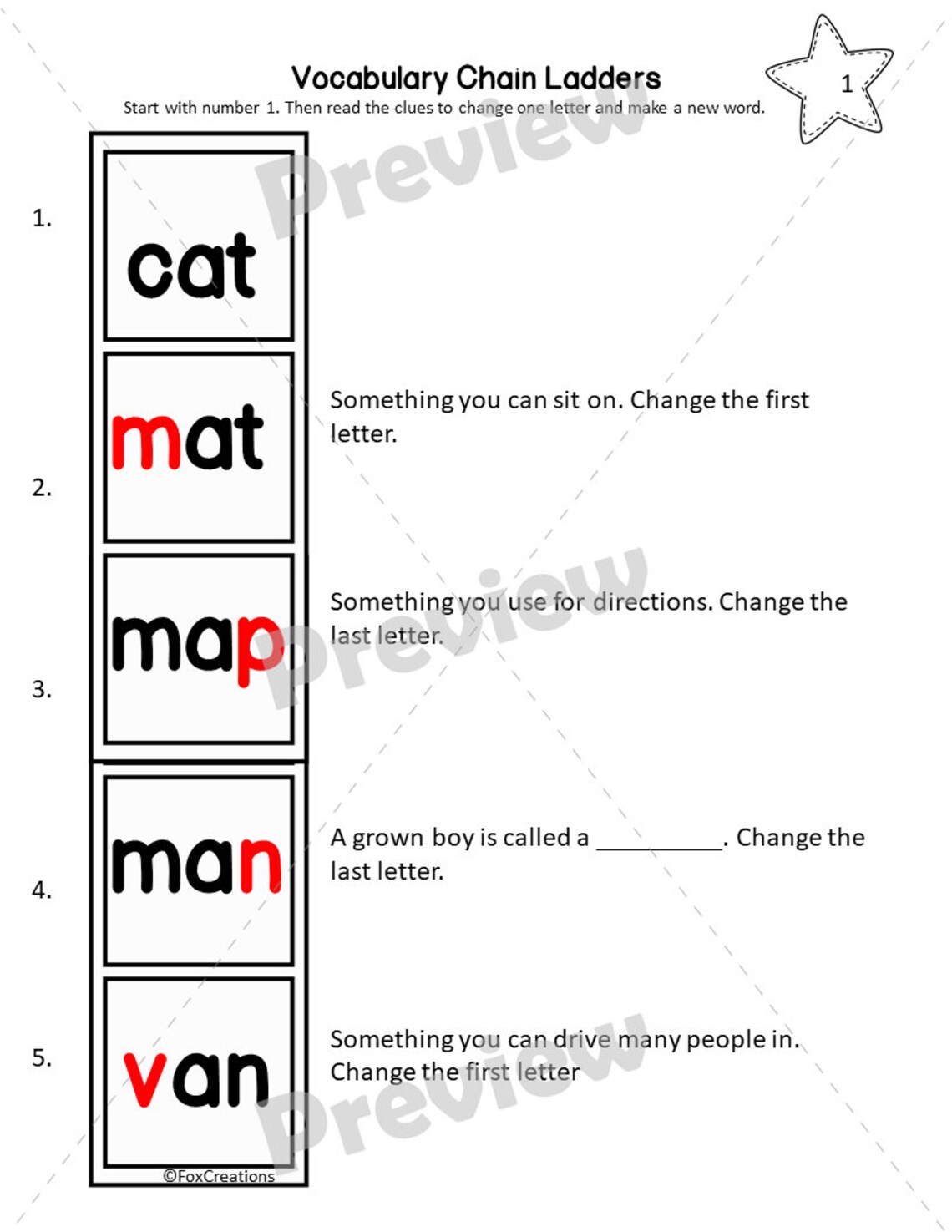 Vocabulary Word Ladders, Word Work, Phonics, Vocabulary, Literacy, CVC ...