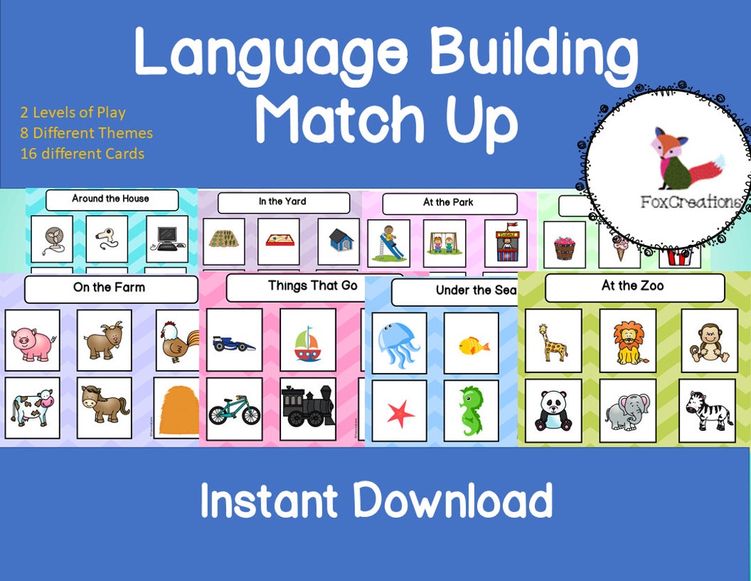 Early Childhood Building Language Match up Lotto/ Early Literacy ...