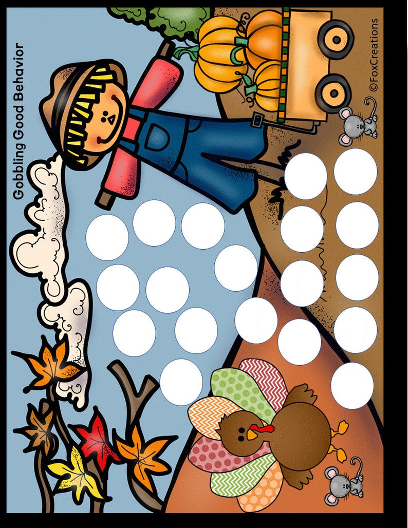 Thanksgiving/fall Incentive Behavior Chart Printable - Etsy