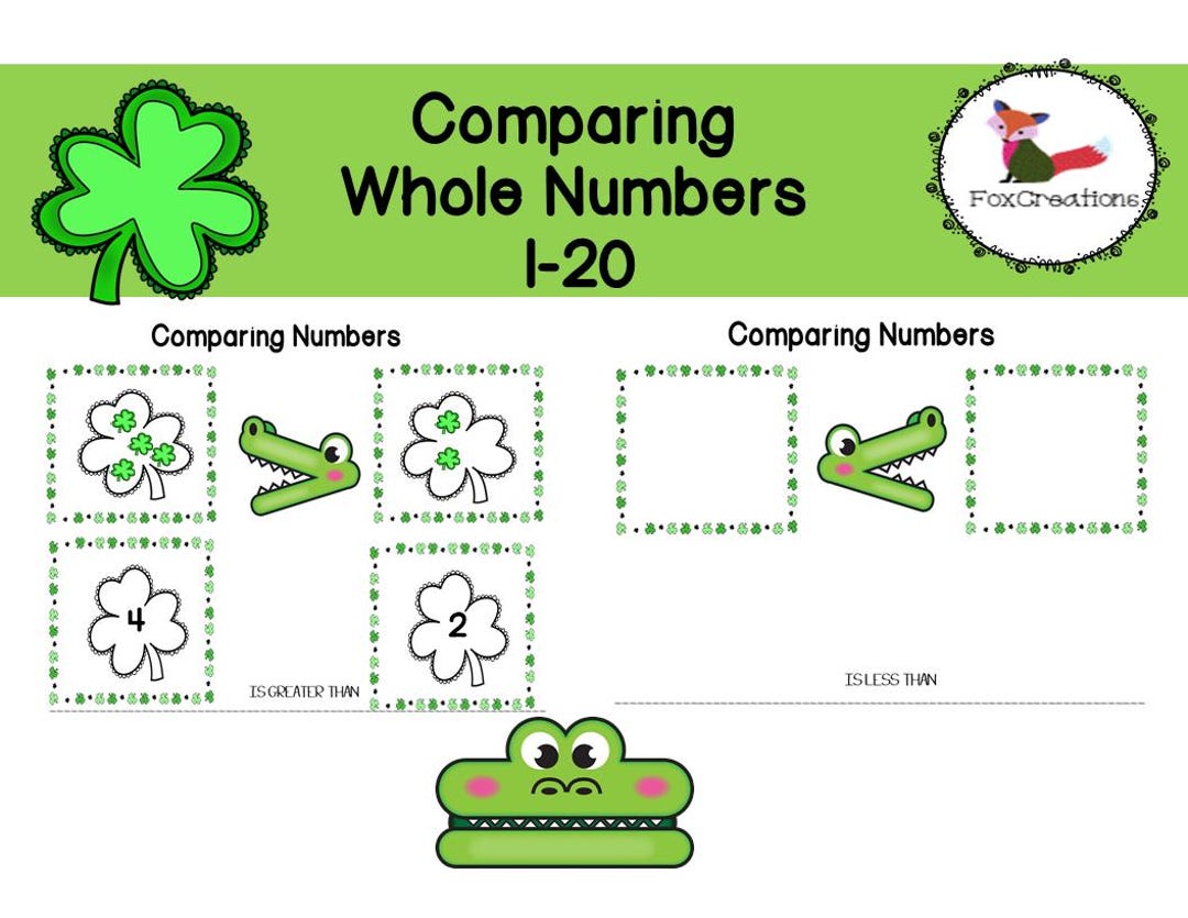 Comparing Numbers, Greater Than Less Than 1-20, Alligator Comparing ...