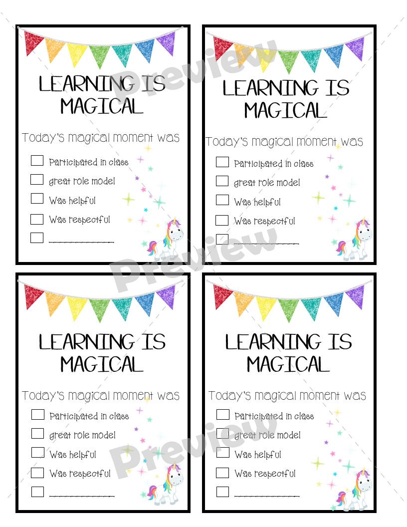 Teacher Notes, Printable Notecards for Teachers, Student Behaviors ...