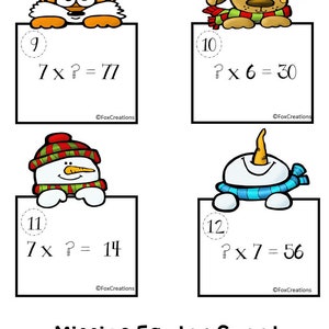 Multiplication and Missing Factor Scoot ~ 2 Games/40 Cards/task Cards ...