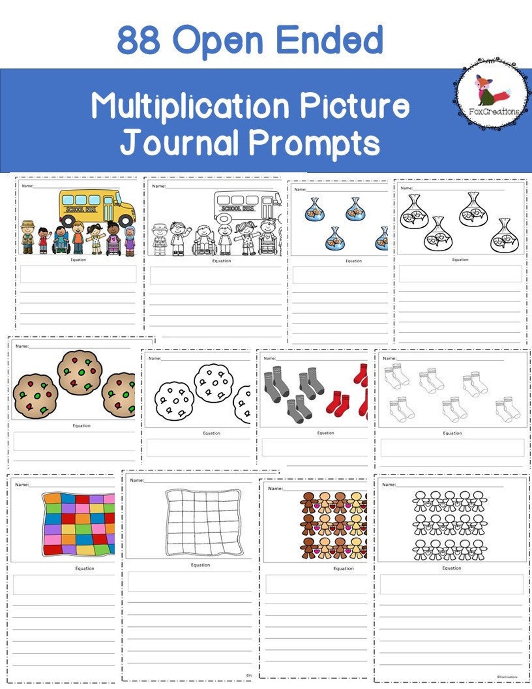 88 Open Ended Math Picture Prompts, Repeated Addition Word Problems ...