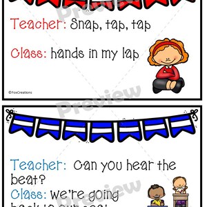 Call and Response Cards Classroom Expectations Classroom Participation ...