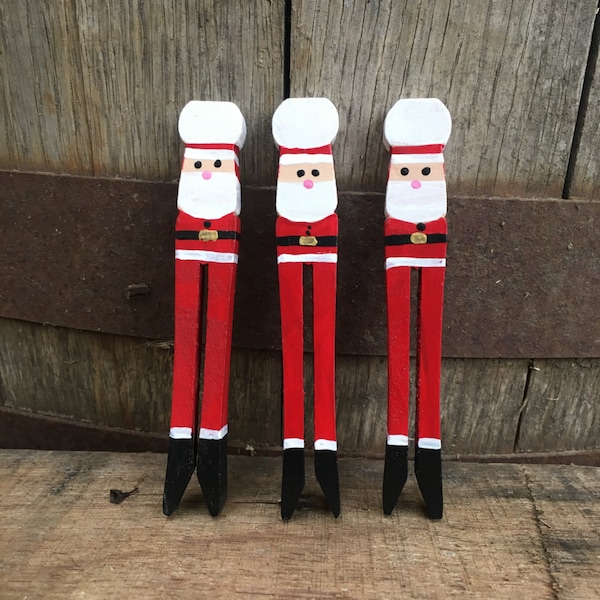 Santa Clothespins - Etsy