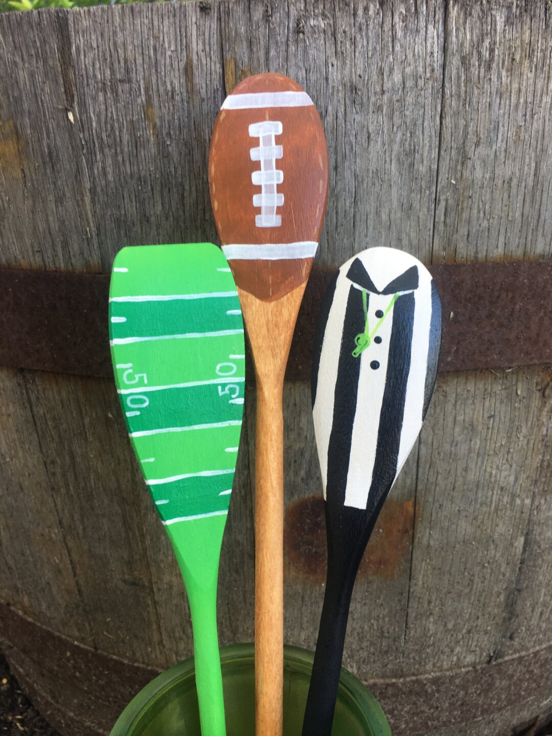 Hand Painted Football Spoons: Super Bowl Party Decor, Coach Gift - Etsy