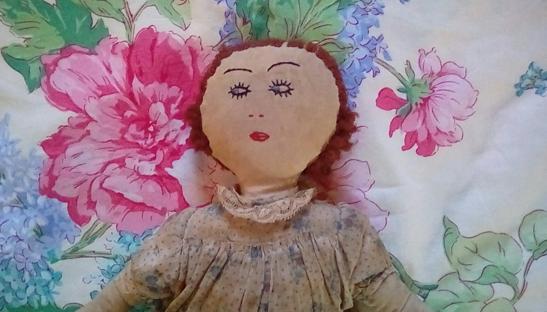 Antique Hand Made Rag Doll, Antique Folk Art Doll - Etsy